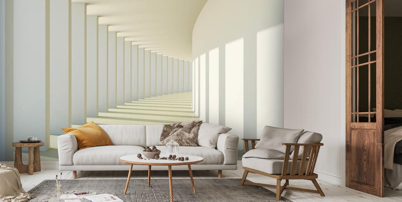 3D Corridor Wallpaper Mural | Wallsauce US