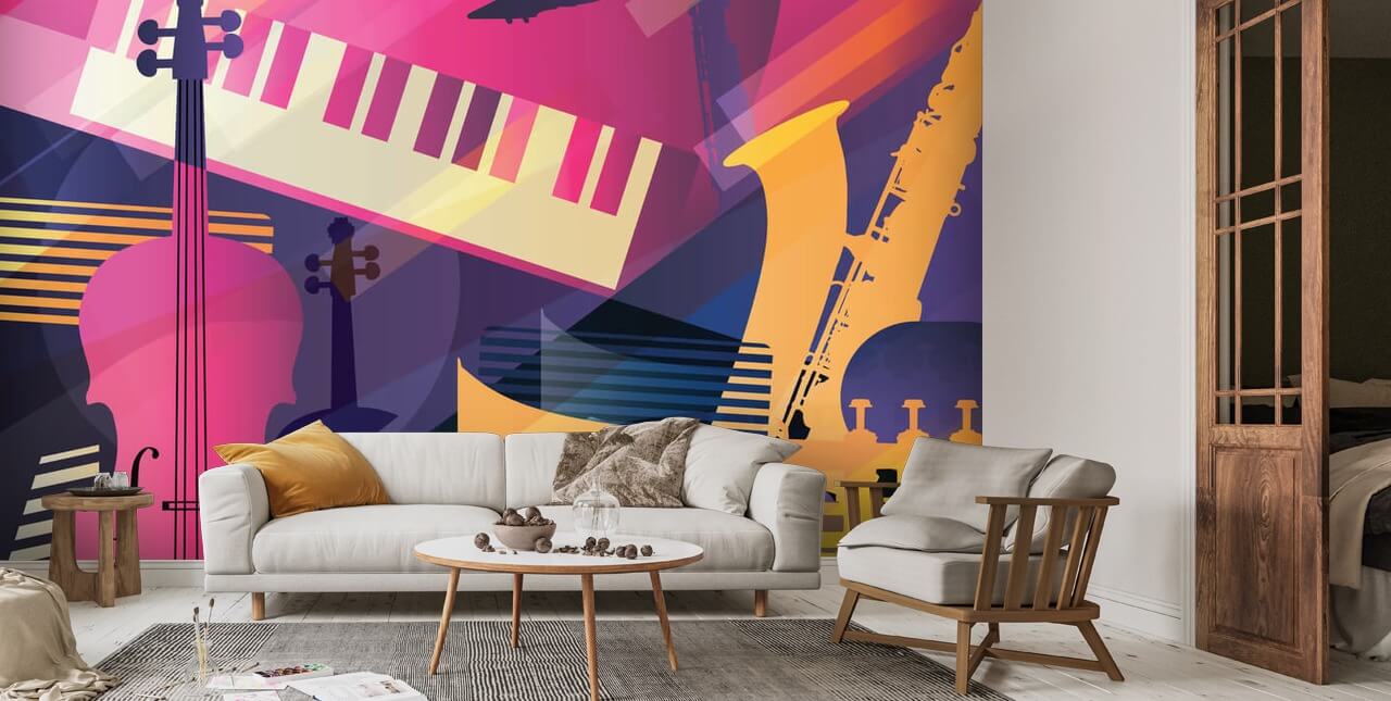 Abstract Instruments Wall Mural | Wallsauce NZ