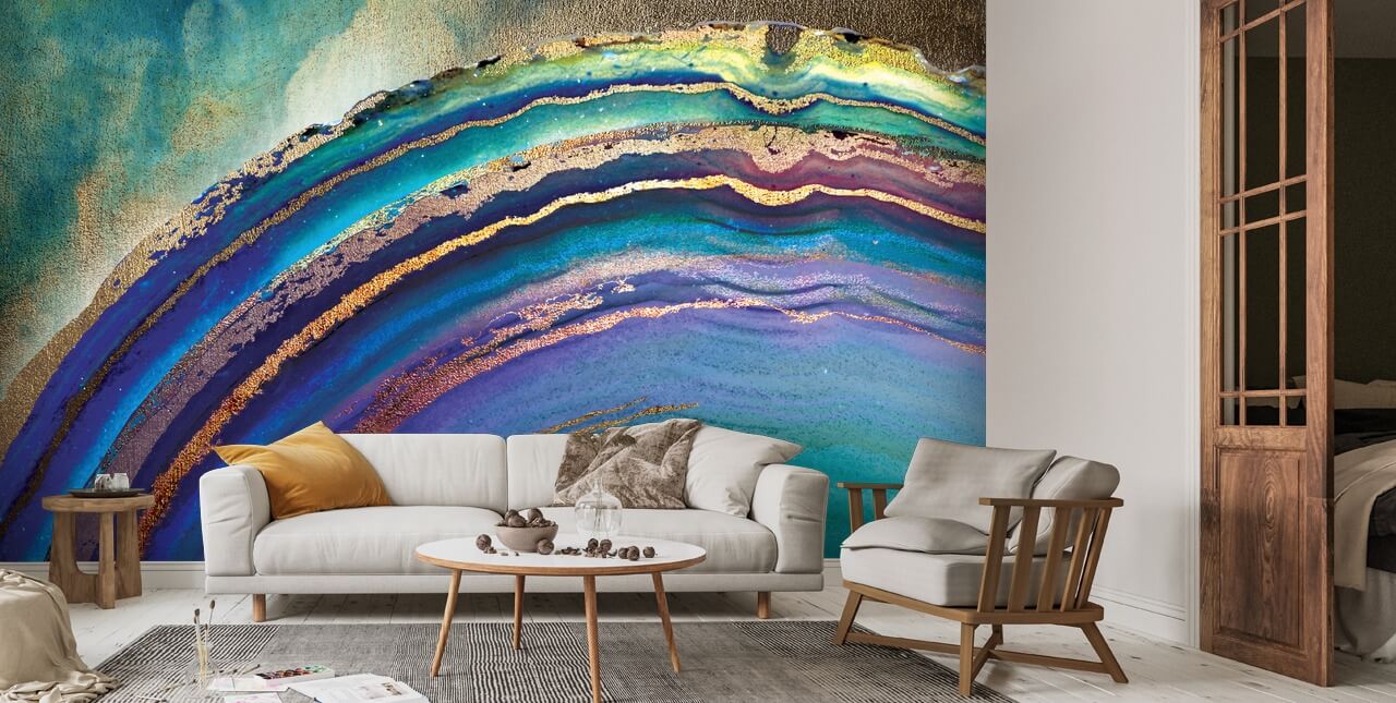 Rainbow Agate Island Mural by Lara Skinner | Wallsauce UK