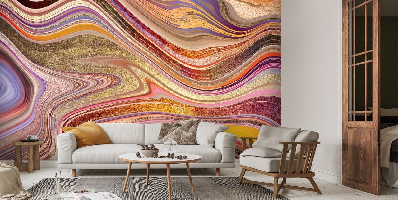 Pink Swirl Mural by Lara Skinner | Wallsauce UK