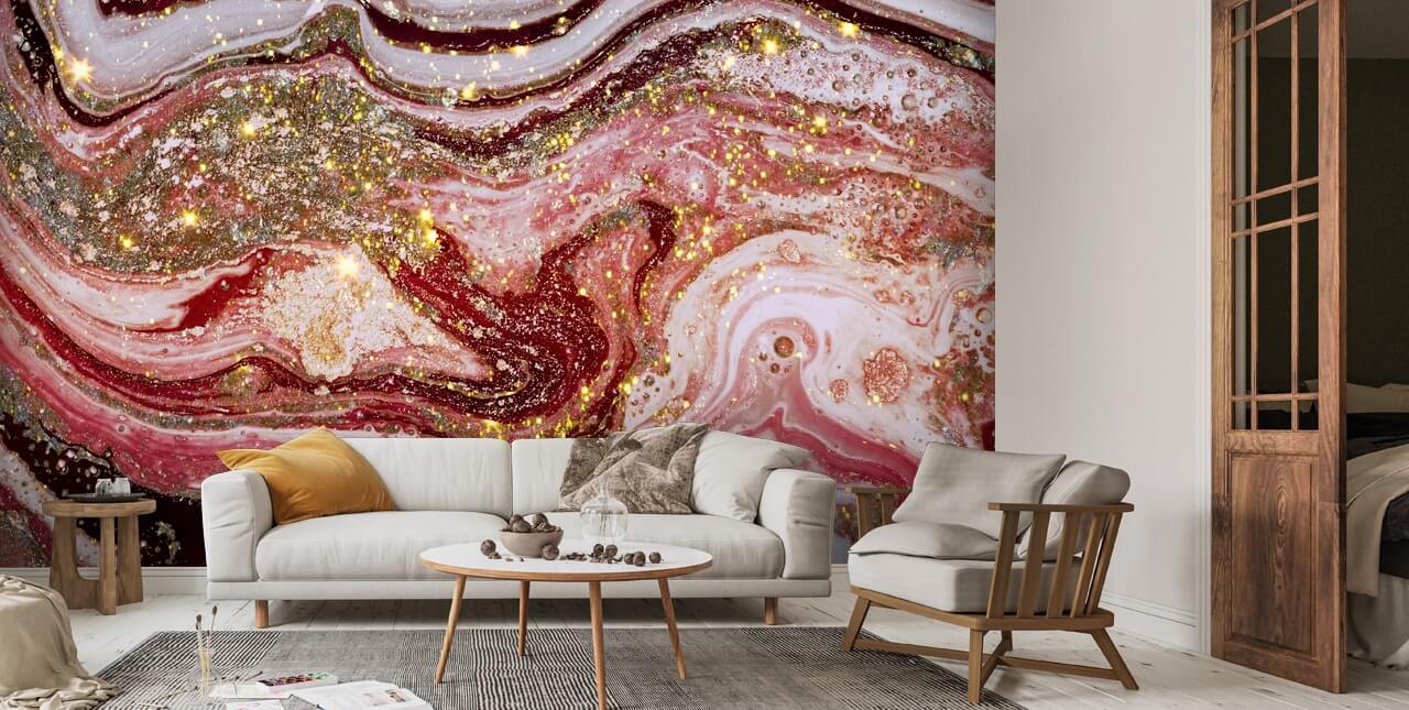 Décoration murale en marbre agate rose violet par Lara Skinner ...