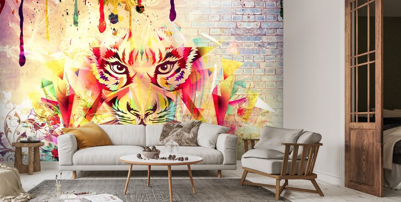 Graffiti Tiger Wallpaper Mural | Wallsauce US