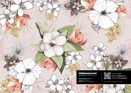 Pink Floral Burst Wallpaper by Kelly Kratzing | Wallsauce US