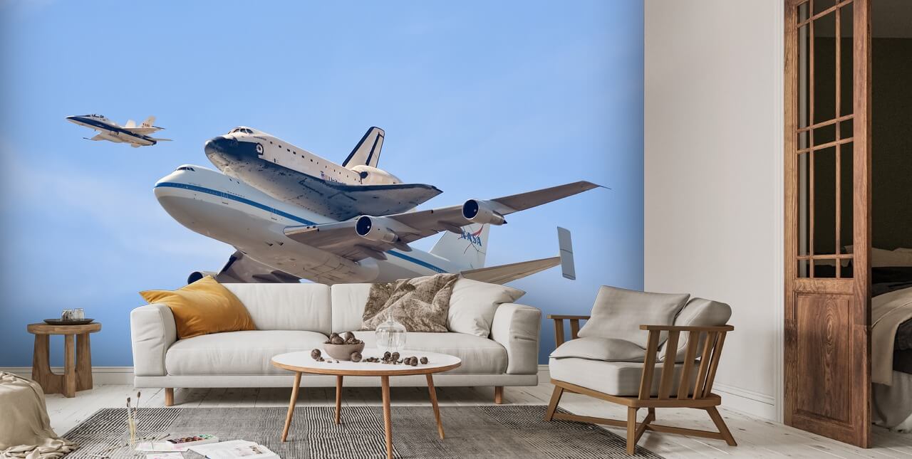 Flying in History - Space Shuttle Wall Mural | Wallsauce UK