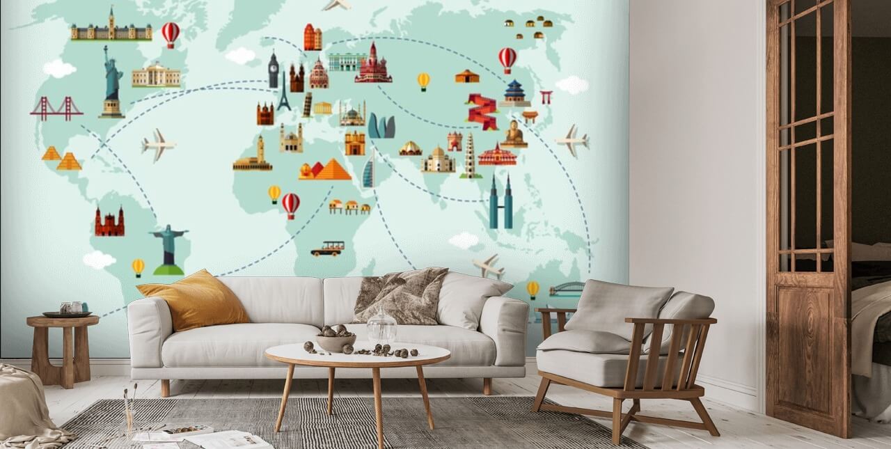 All Around the World Wall Mural | Wallsauce US