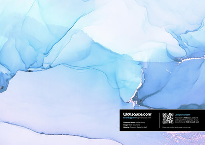 Blue Waves Watercolour Mural | Wallsauce US