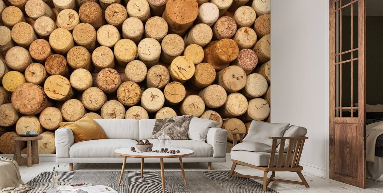 Wine Cork muurbehang | Wallsauce NL