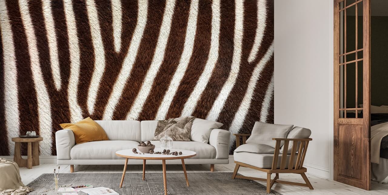 Brown Zebra Print Wallpaper Mural | Wallsauce US