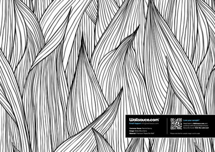 Black Ink Leaves Wallpaper | Wallsauce NZ