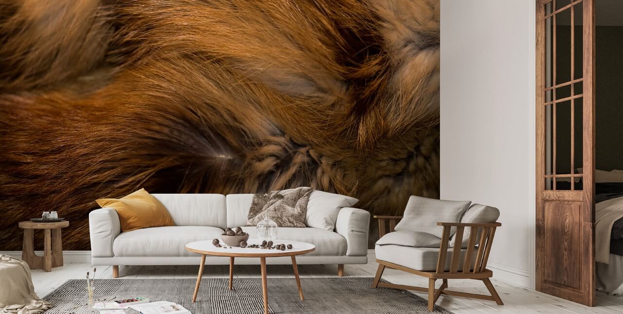 Brown Bear Fur Print Wall Mural | Wallsauce UK