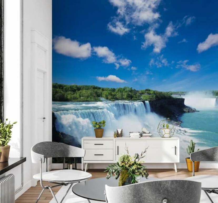 Wallpapers Hallway Paper Waterfall