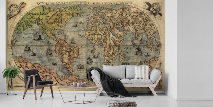 Ancient World Map Wallpaper | Wallsauce UK