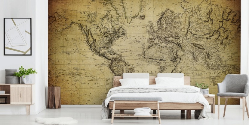 Vintage Map Wallpaper & Antique Map Wall Murals | Wallsauce US