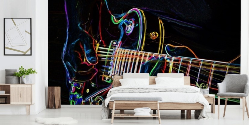 Papel pintado de instrumentos musicales y murales de pared | Wallsauce ES