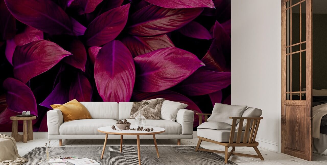 Deep Fuchsia Leaves Wallpaper | Wallsauce AU