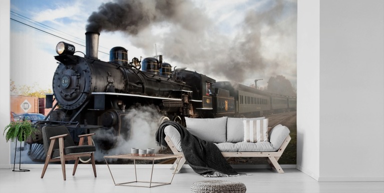 Tog Bakgrunn & Steam Tog Veggmalerier | Wallsauce NO