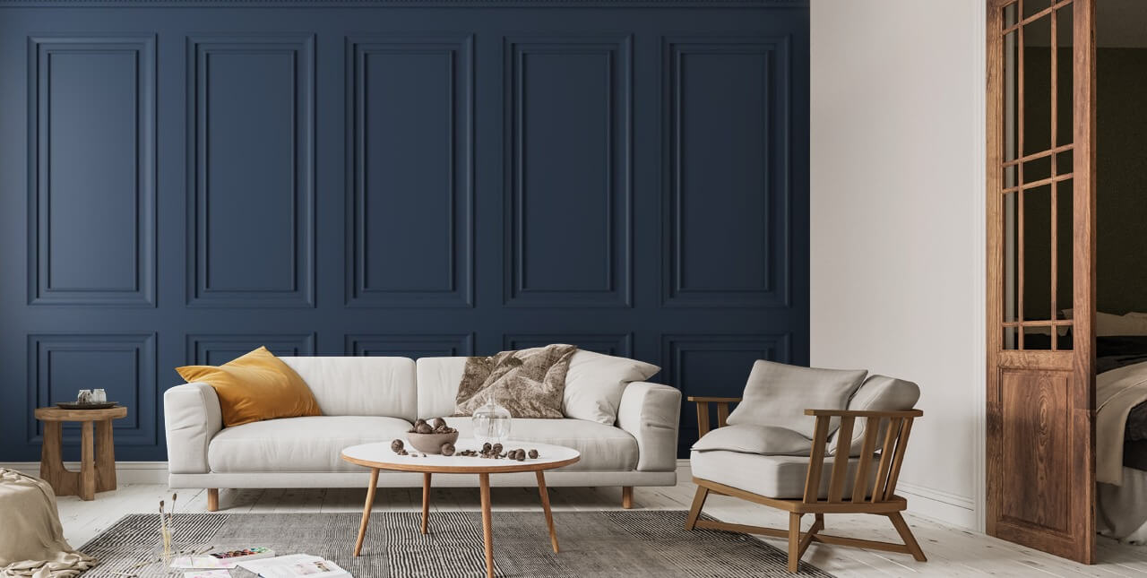 Papier Peint Panneau Bleu Foncé | Wallsauce FR