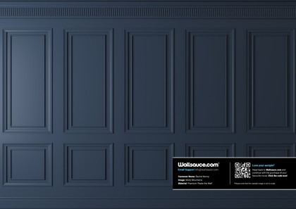 Dark Blue Panel Wallpaper | Wallsauce UK