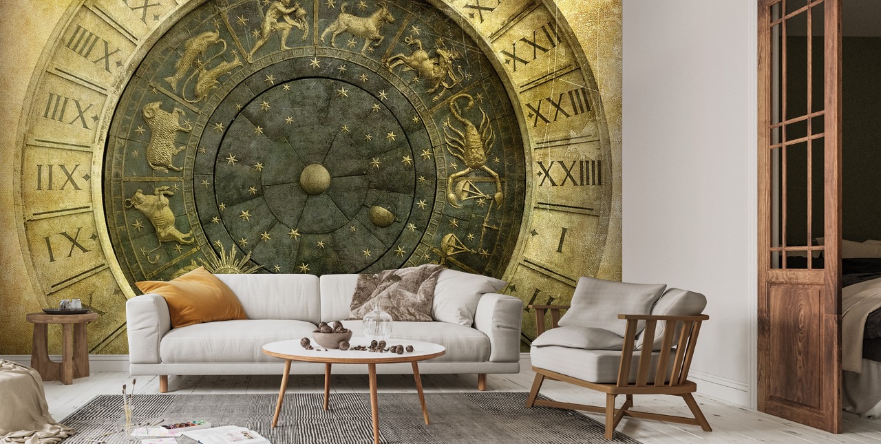 Vintage Image of Venetian Clock Wall Mural | Wallsauce US
