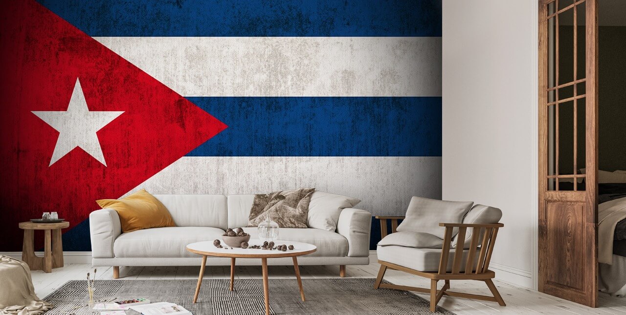 Cuba Flag Wallpaper Mural | Wallsauce AU