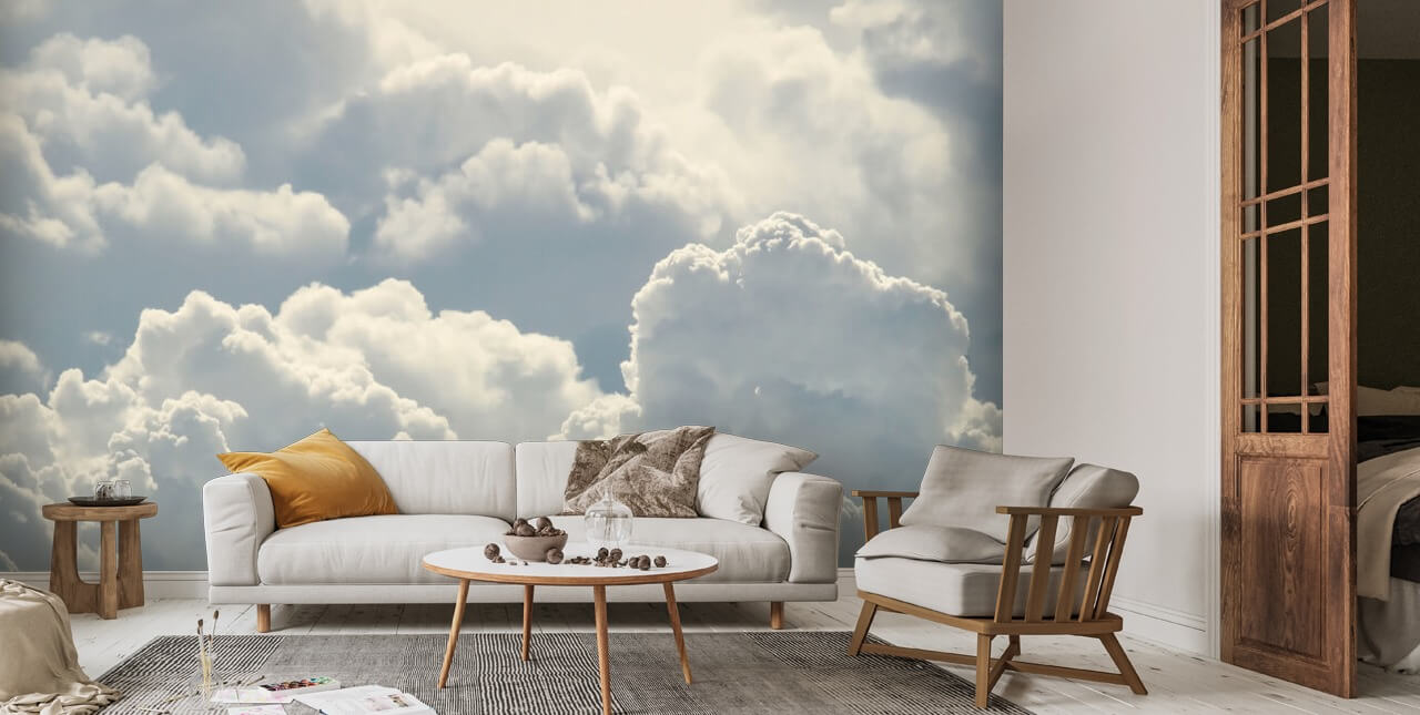 Weiße Wolken-Tapete | Wallsauce DE