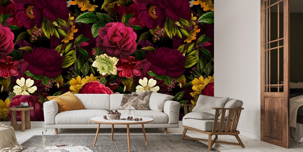 Décoration murale jungle rose rose | Wallsauce FR