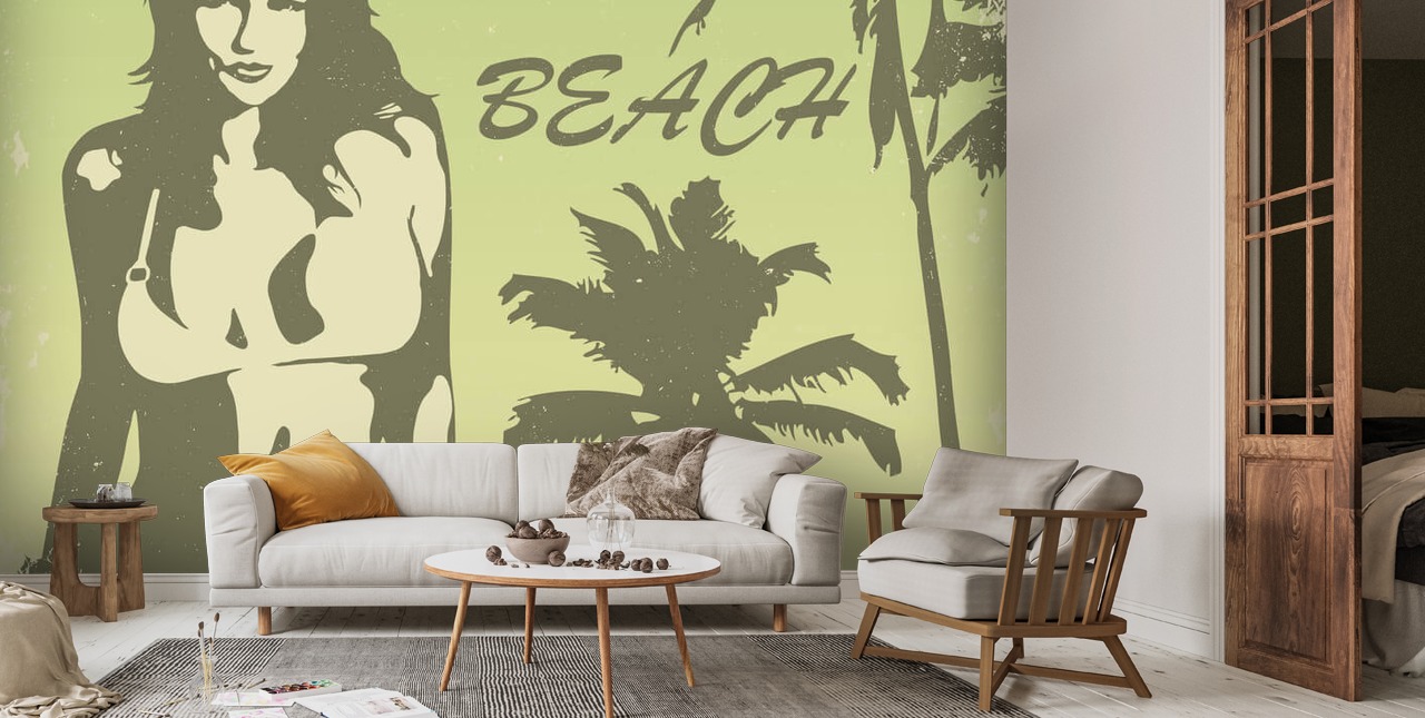 Beach Retro Wallpaper | Wallsauce AU