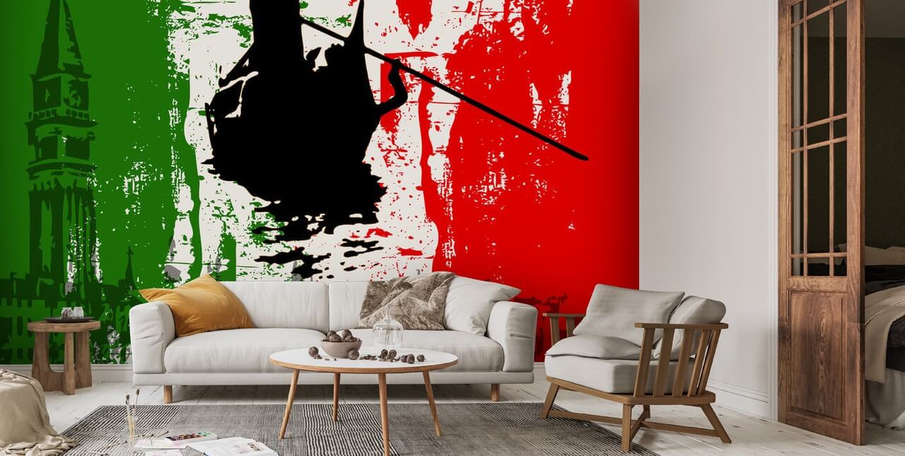 Italian Flag Abstract Wall Mural | Wallsauce US