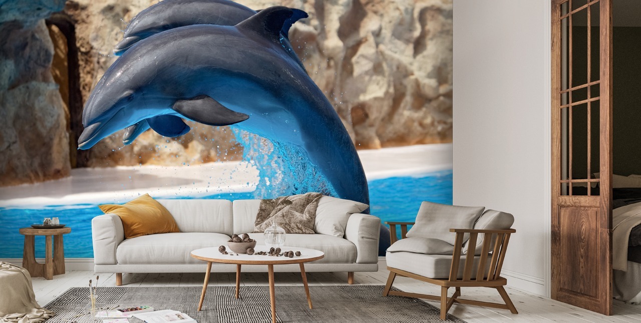 Dolphins Wallpaper Mural | Wallsauce US