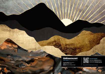 Copper and Gold Mountains Wall Mural | Wallsauce US