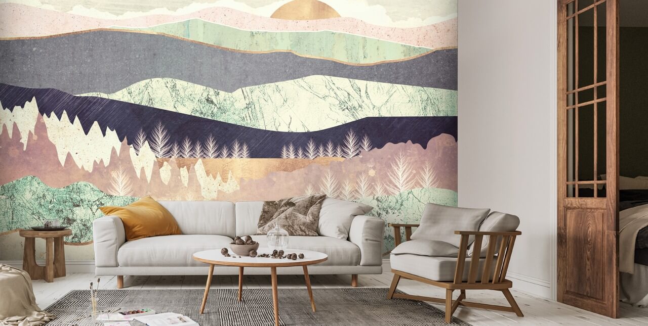 Golden Spring Reflection Wallpaper | Wallsauce UK