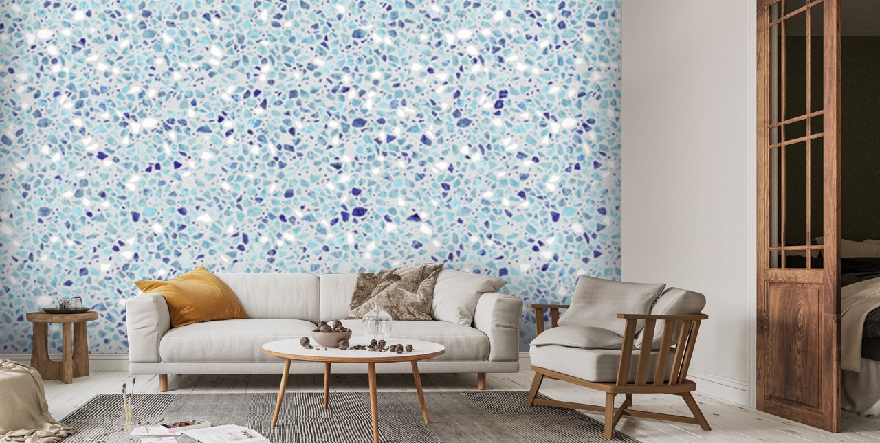 Blue Speckles Wall Mural | Wallsauce UK