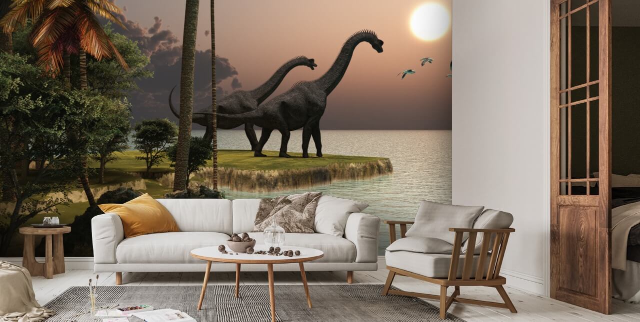 Brachiosaurus Sunset Wallpaper | Wallsauce AU