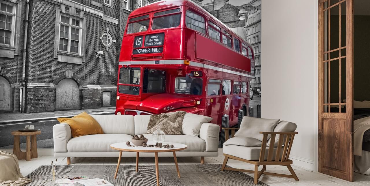 Red London Bus Wallpaper | Wallsauce UK