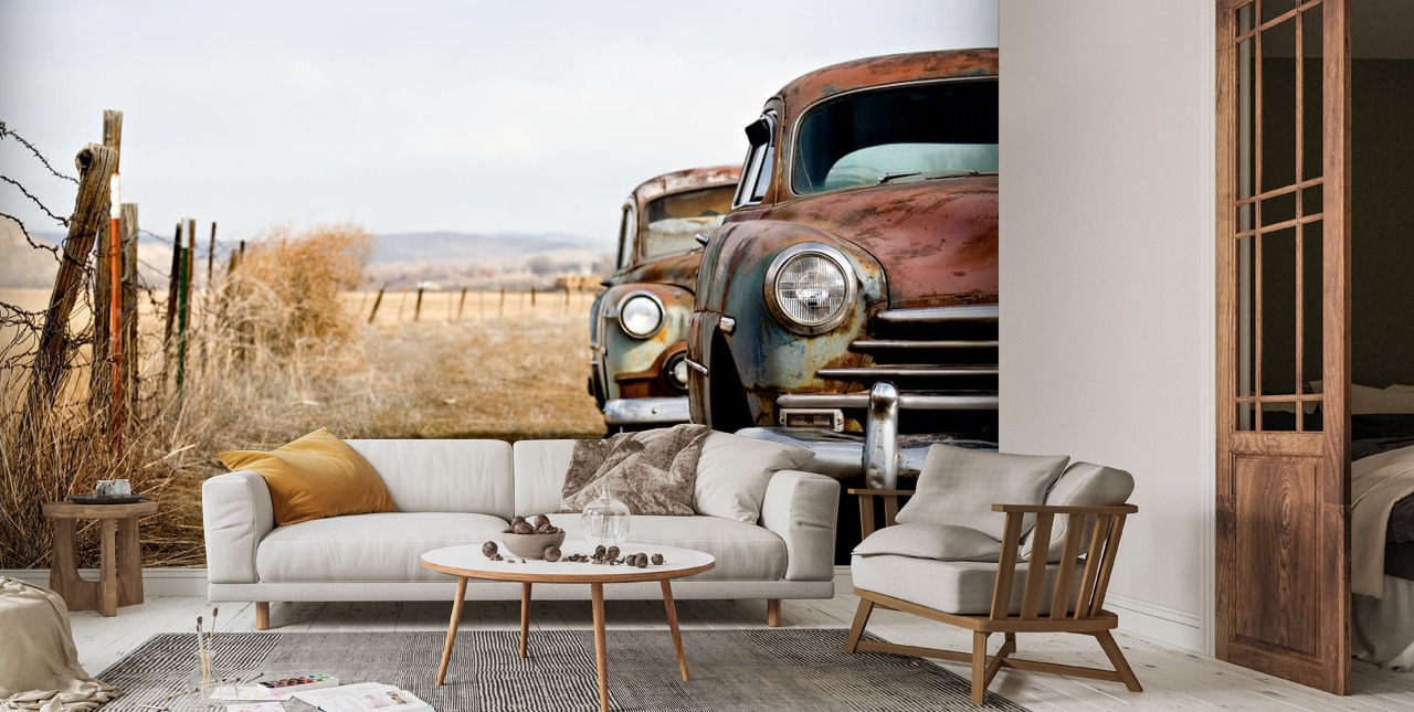 Vintage Motors Wall Mural | Wallsauce EU