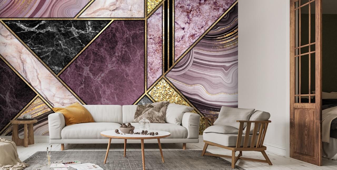 Paars en goud behang | Wallsauce NL