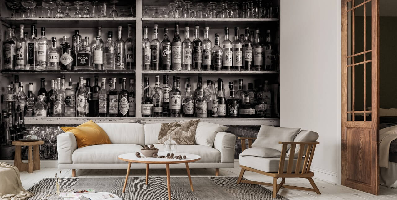 Behind the Bar Wall Mural | Wallsauce UK