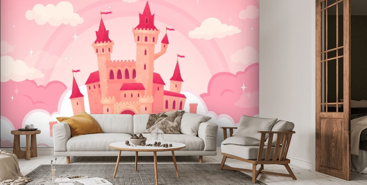 Pink Fairy Tale Palace Wallpaper | Wallsauce AU