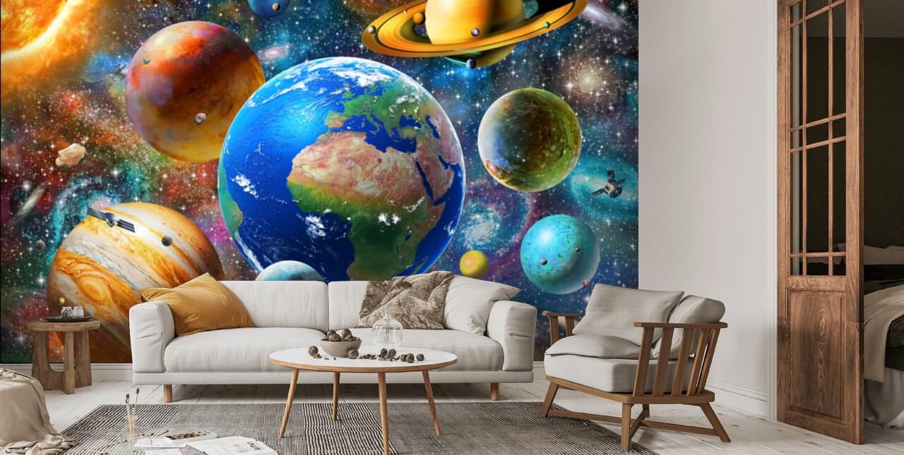 The Solar System Wall Mural | Wallsauce CA
