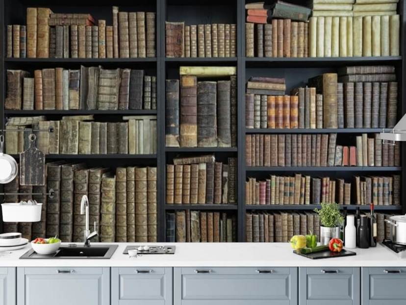 Bookcase Wallpaper & Bookshelf Wall Murals | Wallsauce UK