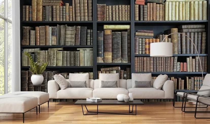 Bookcase Wallpaper & Bookshelf Wall Murals | Wallsauce AU