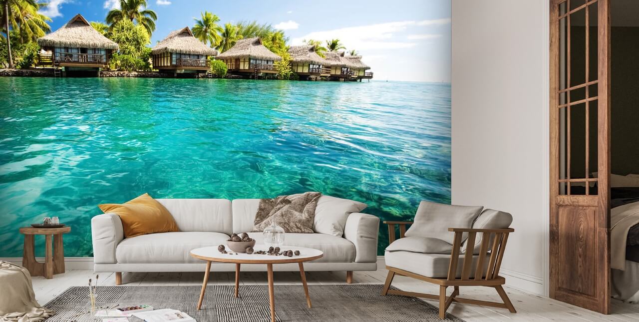Décoration murale du paradis du lagon tropical | Wallsauce FR
