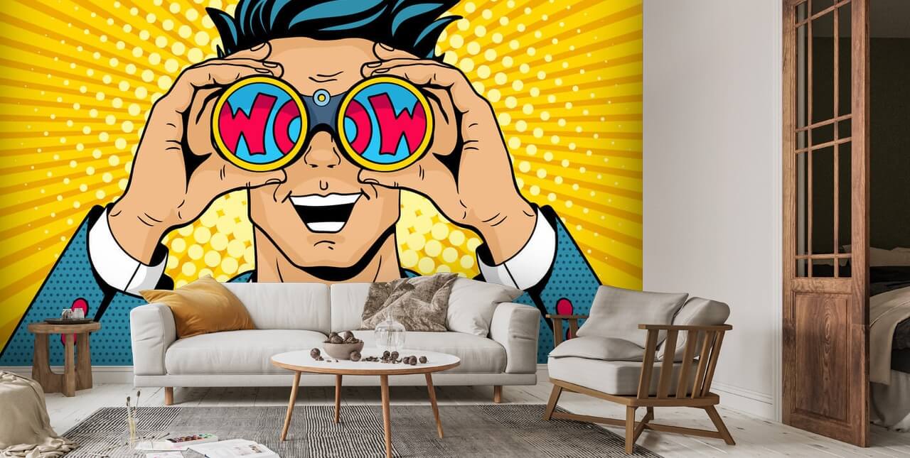 Wowzer Watching Wall Mural | Wallsauce UK
