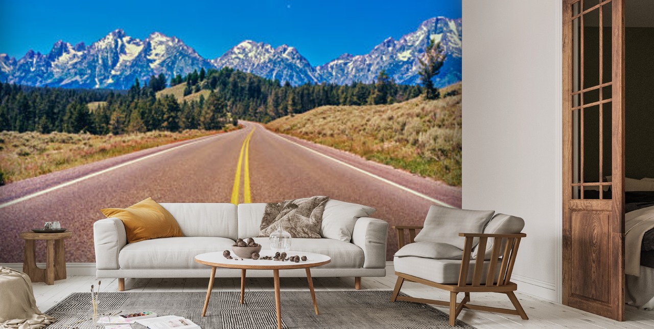 Road to Teton Range Wall Mural | Wallsauce UK