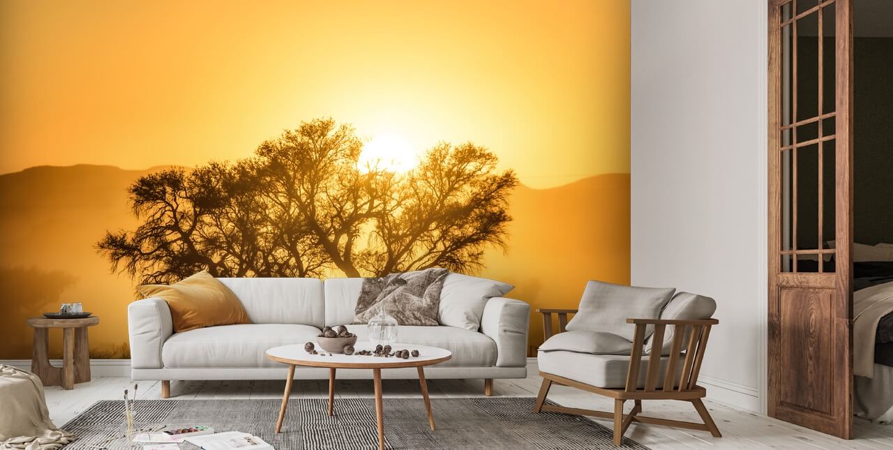 Golden Sunrise Wall Mural | Wallsauce US