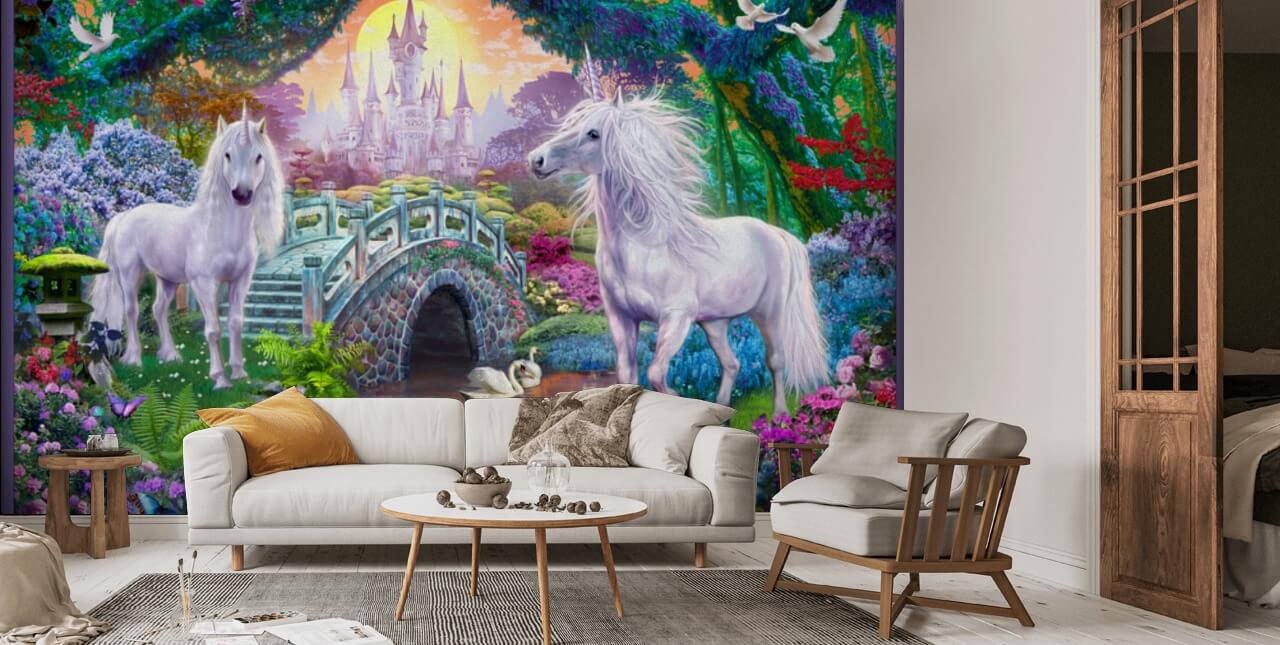 Magical Unicorn Kingdom Wall Mural | Wallsauce US