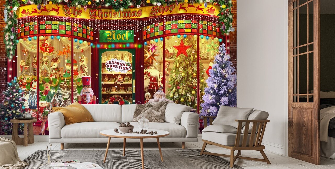 Festive Shop Window Wall Mural | Wallsauce US