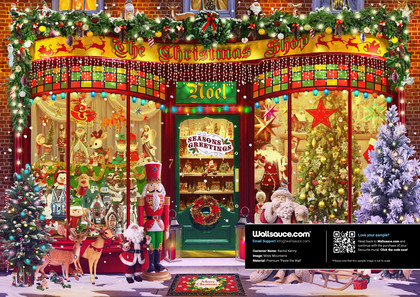 Festive Shop Window Wall Mural | Wallsauce US