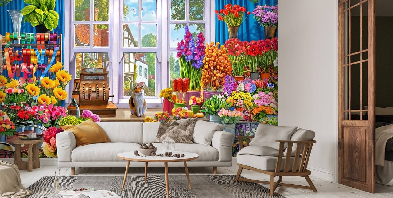 Flower Shop Wallpaper | Wallsauce UK