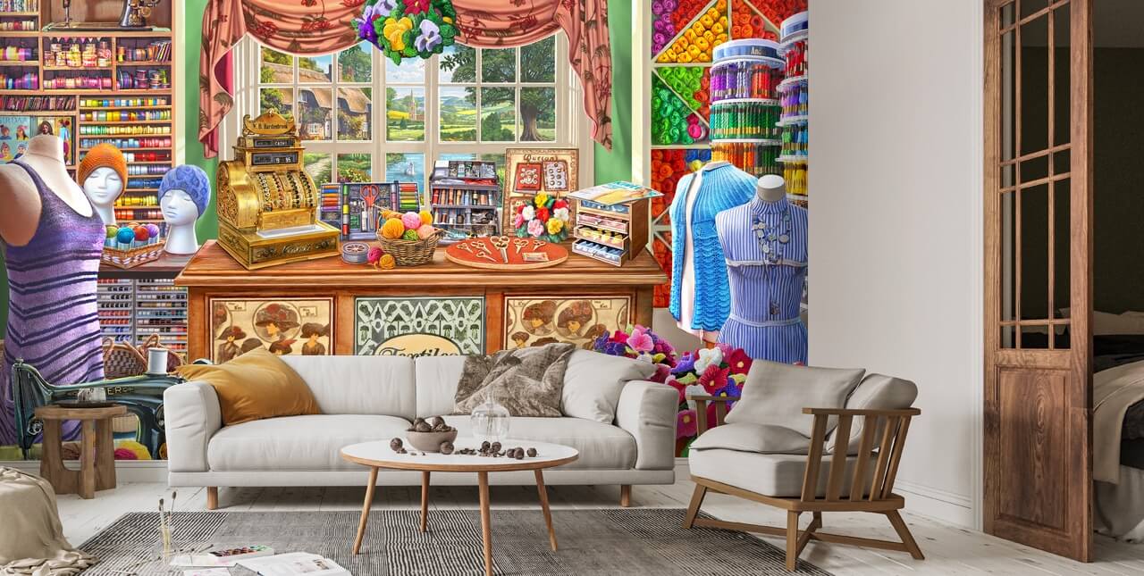 Wool Shop Wallpaper | Wallsauce UK